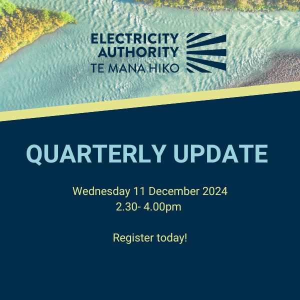 Join our quarterly update: 11 December 2024 | Electricity Authority